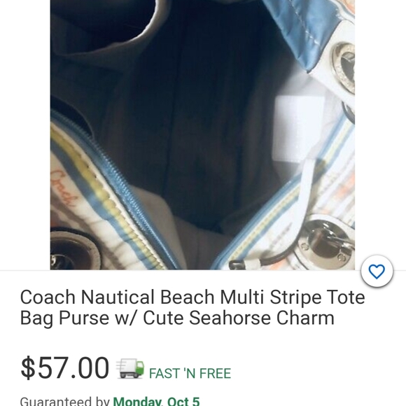 Coach | Bags | Coach Nautical Beach Multi Striped Purse | Poshmark